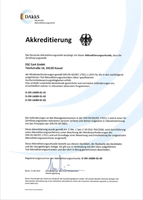 Über unser Unternehmen | ESC Cert GmbH